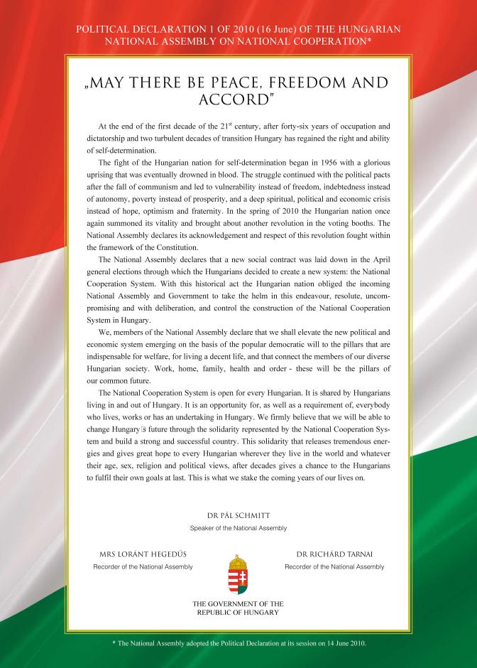Declaration of National Cooperation « The Orange Files